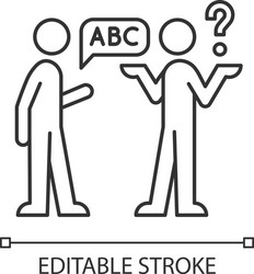 Language barriers black glyph icon Royalty Free Vector Image