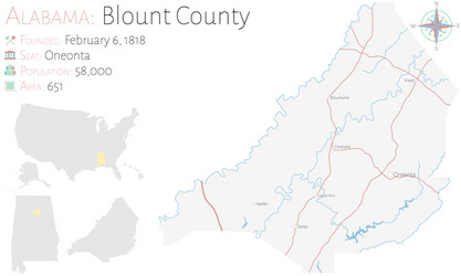 Map of blount county in alabama Royalty Free Vector Image