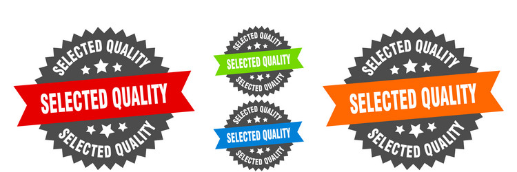 Selected quality sign round Royalty Free Vector Image