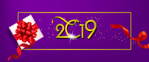 Twenty nineteen flyer design gift boxes Royalty Free Vector
