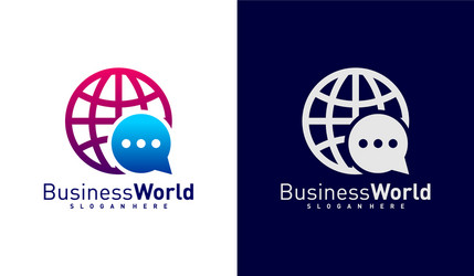 World chat logo template creative Royalty Free Vector Image