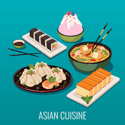 Asian food cartoon Royalty Free Vector Image - VectorStock