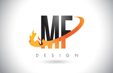 Mf m f letter logo with zebra lines texture Vector Image