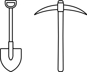 Crossed Shovel and Pickaxe Vector Images (over 200)