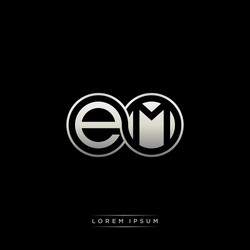 Em logo letter initial designs template Royalty Free Vector