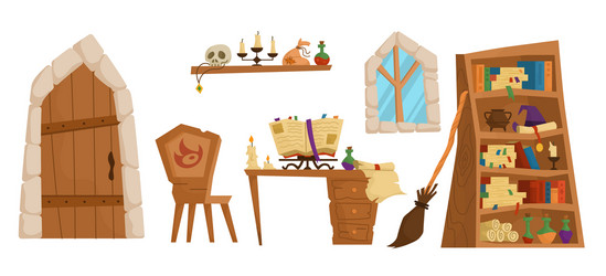 Cartoon old wizard holding a magic book Royalty Free Vector