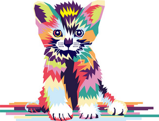 Colorful cat Royalty Free Vector Image - VectorStock