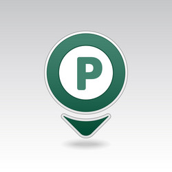 Parking pin map icon map pointer map markers Vector Image