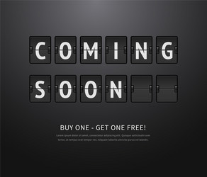 Coming soon flip countdown clock counter timer Vector Image