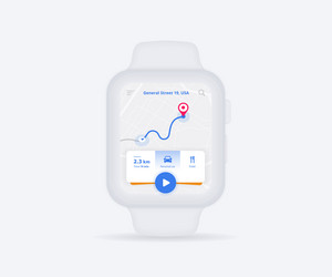 Smartwatch map gps navigation app ux ui concept Vector Image
