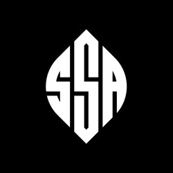 Ssa circle letter logo design Royalty Free Vector Image