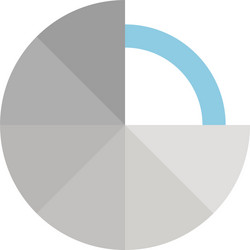 Striped loading circle flat style icon Royalty Free Vector