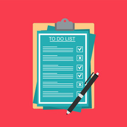 White checklist questionnaire paper square box Vector Image