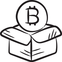 Bitcoin box Royalty Free Vector Image - VectorStock