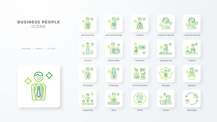 Secretary business people icons with black Vector Image