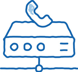 Cellular telephone symbol doodle icon hand drawn Vector Image