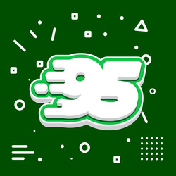 Number 99 3d speed modern icon Royalty Free Vector Image