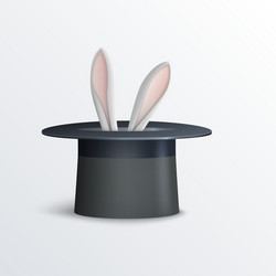 Magic top hat with rabbit Royalty Free Vector Image