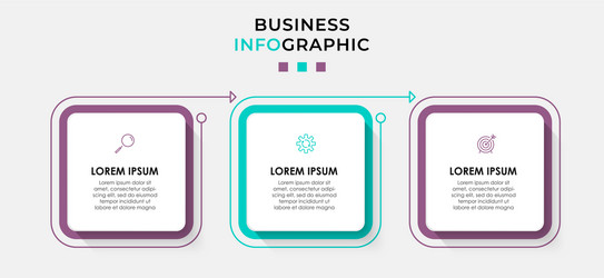 Business timeline infographics with 3 steps Vector Image