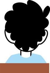 Cartoon boy head from behind Royalty Free Vector Image