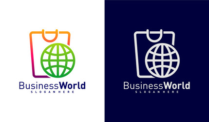 World shop logo template creative Royalty Free Vector Image