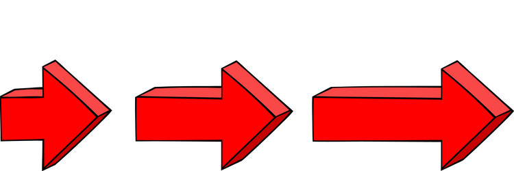 Flat design arrows set on red background Vector Image