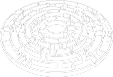 Collection of round maze pattern banner challenge Vector Image