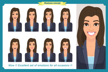 Woman expressions set Royalty Free Vector Image