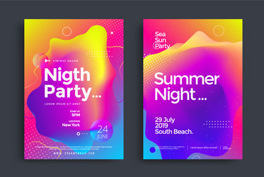 Summer synth retro wave poster with sunrise Vector Image