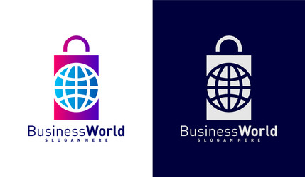 World shop logo template creative Royalty Free Vector Image