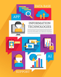 Cloud storage information technology posters Vector Image