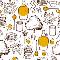 Maple syrup set frame Royalty Free Vector Image