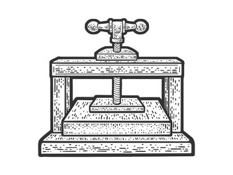 Printing Press Drawing