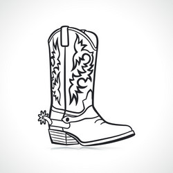 Cowboy boot black white Vector Images & Graphics for Commercial Use ...