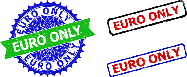 Red rosette and rectangle bicolor watermarks Vector Image