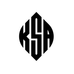 Ksa logo letter design Royalty Free Vector Image