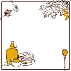 Maple syrup set frame Royalty Free Vector Image