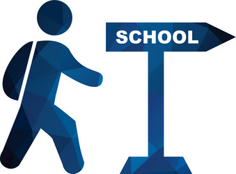 Walking to school icon Royalty Free Vector Image