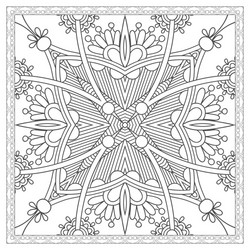 Unique coloring book square page for adults Vector Image