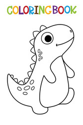 Cute dino coloring book Royalty Free Vector Image