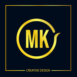 Initial letter mk logo template design Royalty Free Vector