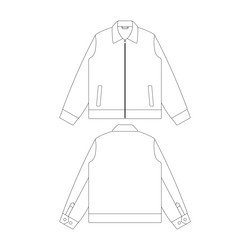 Template zip jacket chest flap pocket flat sketch Vector Image