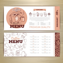 Coffee shop menu with old building Royalty Free Vector Image