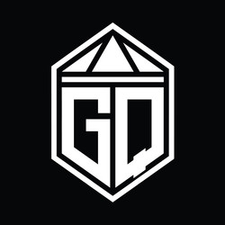 Gq letter logo monogram simple hexagon shield Vector Image