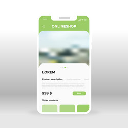 Green online shop ui ux gui screen for mobile Vector Image