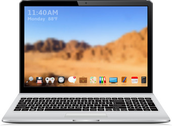 Open laptop front view flat Royalty Free Vector Image