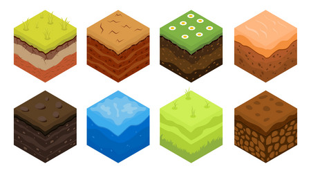 Seamless grounds soils water and land levels Vector Image