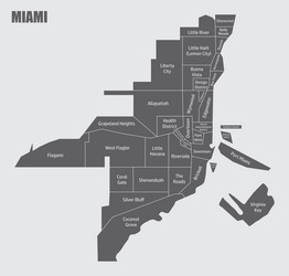 Miami administrative map Royalty Free Vector Image