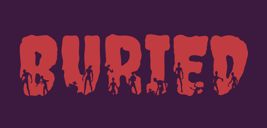 Undead word and silhouettes on them Royalty Free Vector