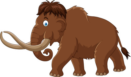 Cartoon mammoth isolated on white background Vector Image